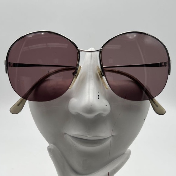 Accessories | Vintage Silver Oval Half Rim Sunglasses Frames | Poshmark
